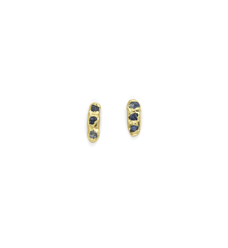 Mini Cobblestone Studs - Blue Sapphire - Emilie Shapiro Studio